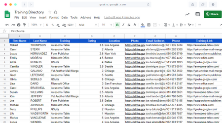 Display spreadsheet data on your website | Awesome Table